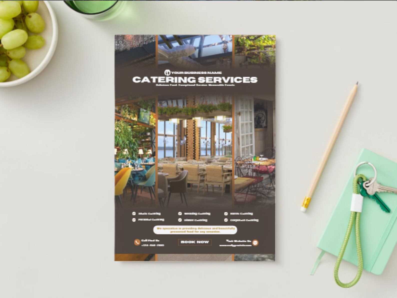 Editable Catering Flyer Template: Restaurant & Event Marketing (canva ...