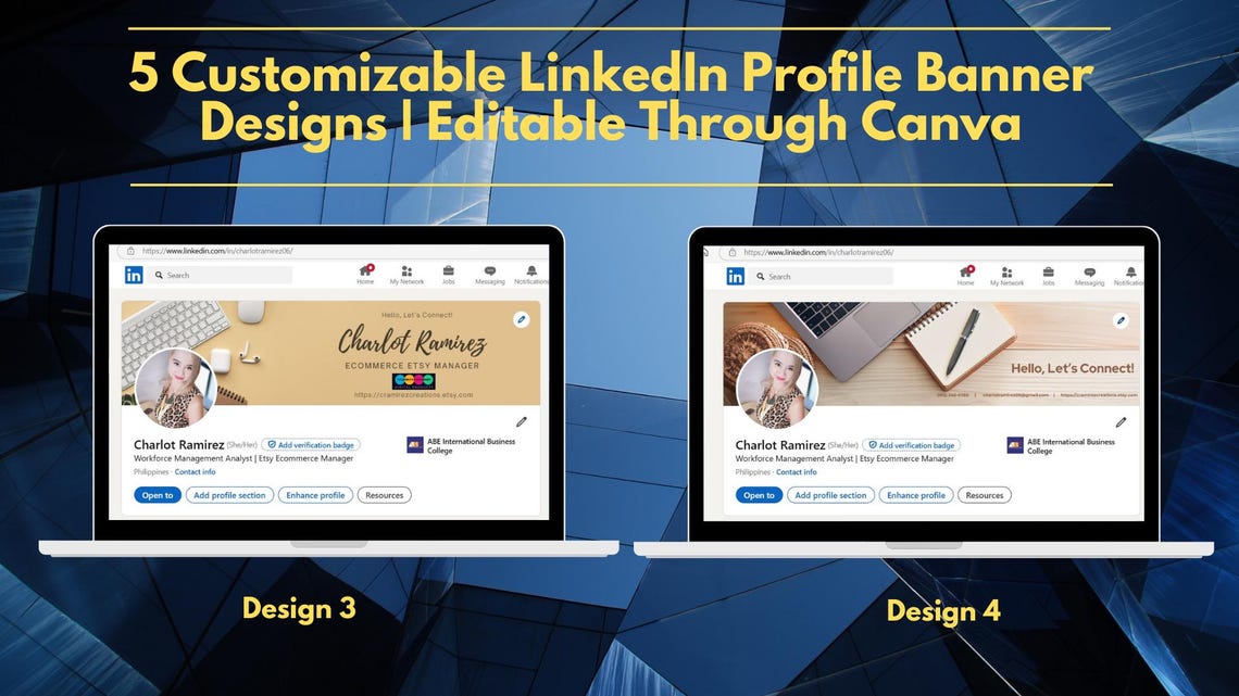 5 Customizable Linkedin Profile Banner Designs |professional Linkedin ...