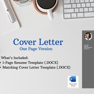 Professional Resume Template | Modern Minimalist CV Template | One Page ...