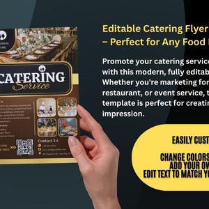 Editable Catering Flyer Template: Restaurant & Event Promotion (canva ...