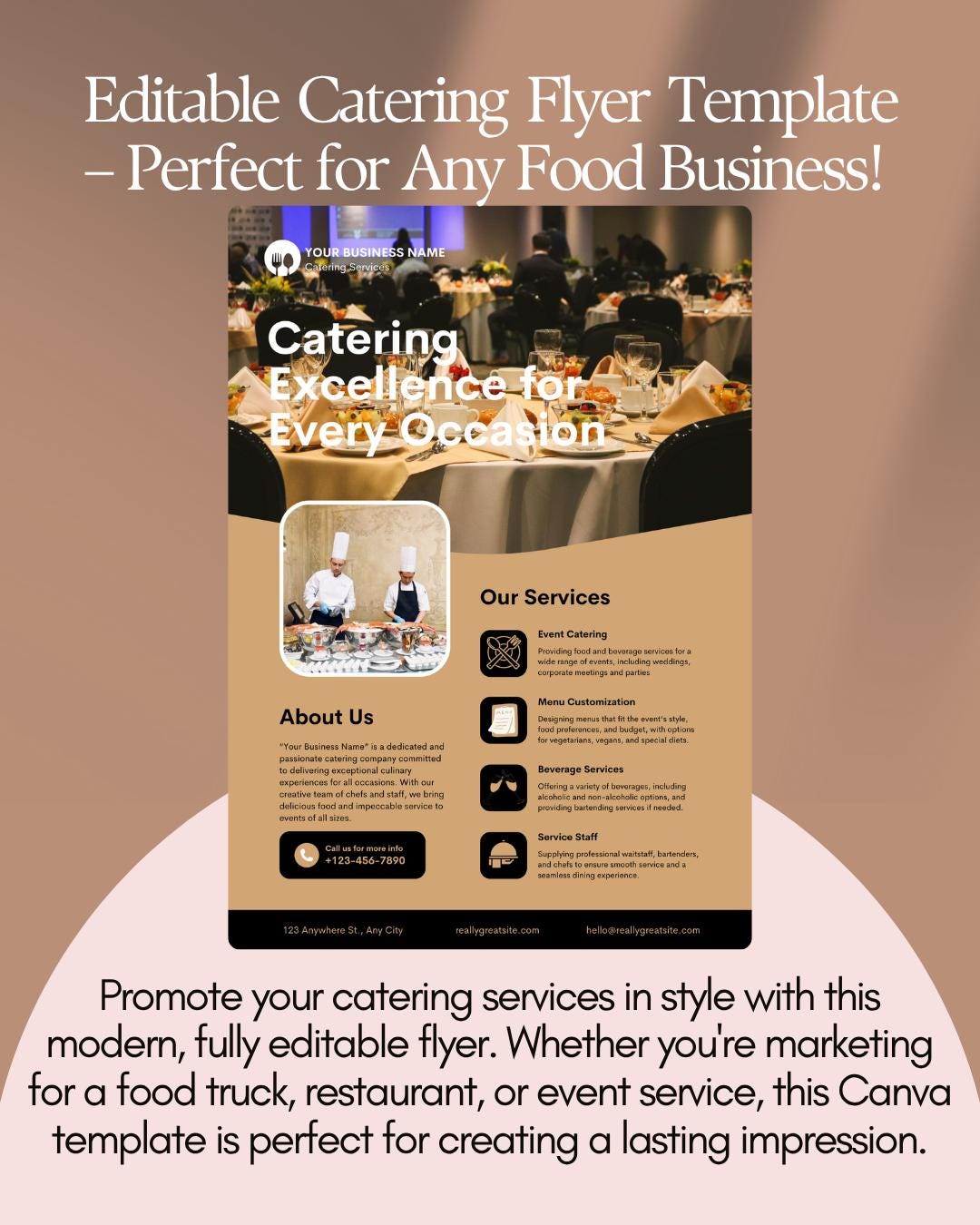 Editable Catering Flyer Template: Restaurant & Event Marketing (canva ...