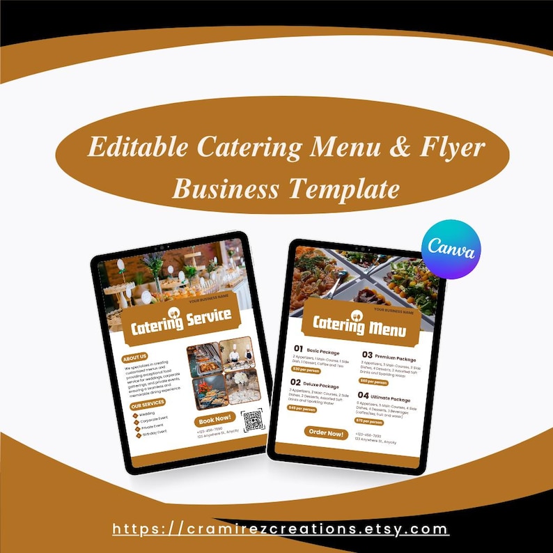 Editable Catering Menu and Flyer Template | Printable Event Flyer ...