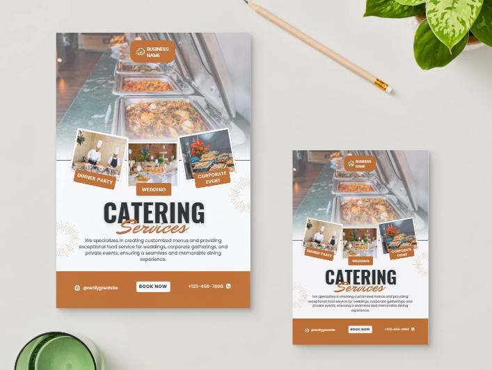 Editable Catering Flyer Template: Restaurant & Event Marketing (canva ...