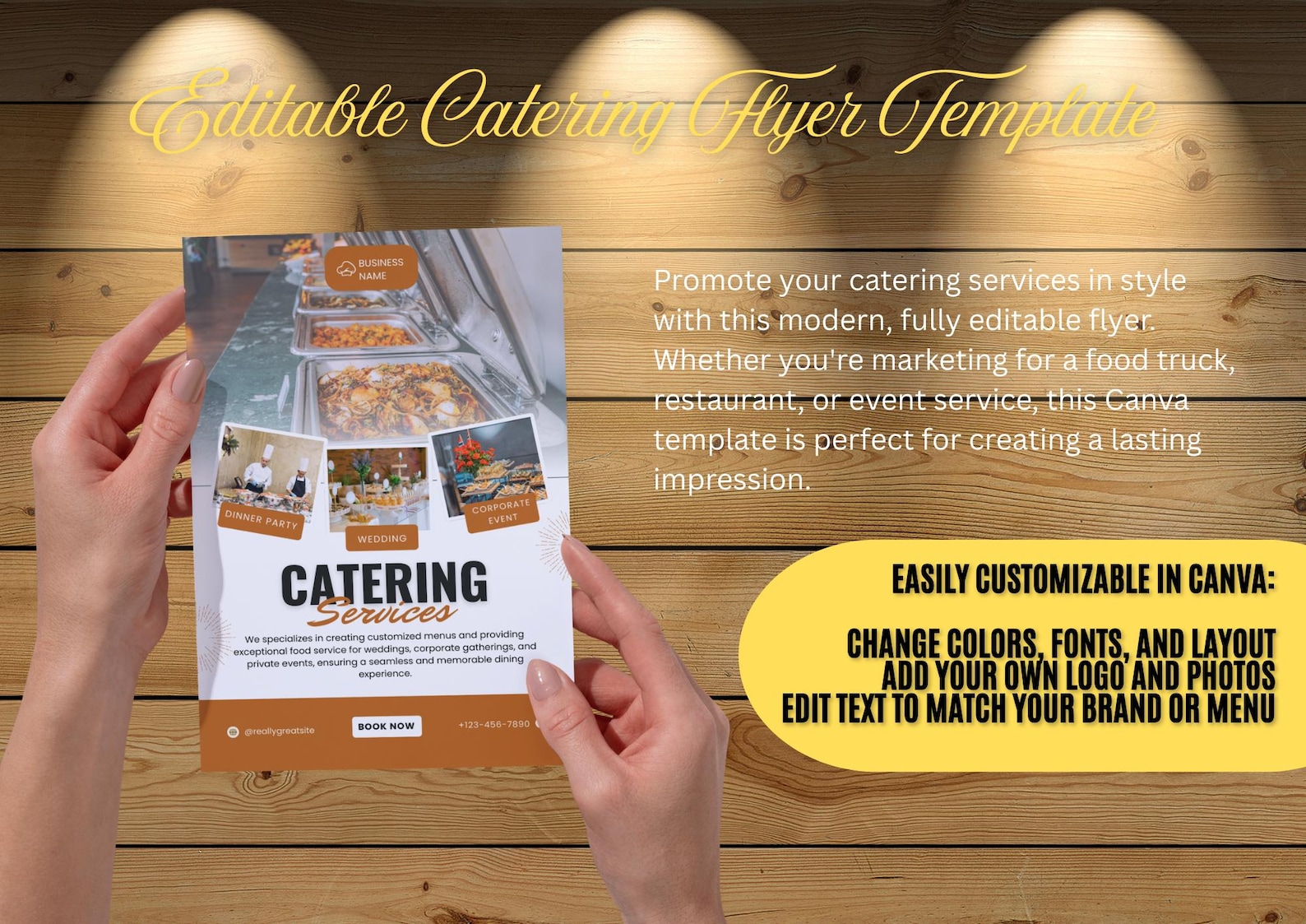 Editable Catering Flyer Template: Restaurant & Event Marketing (canva ...