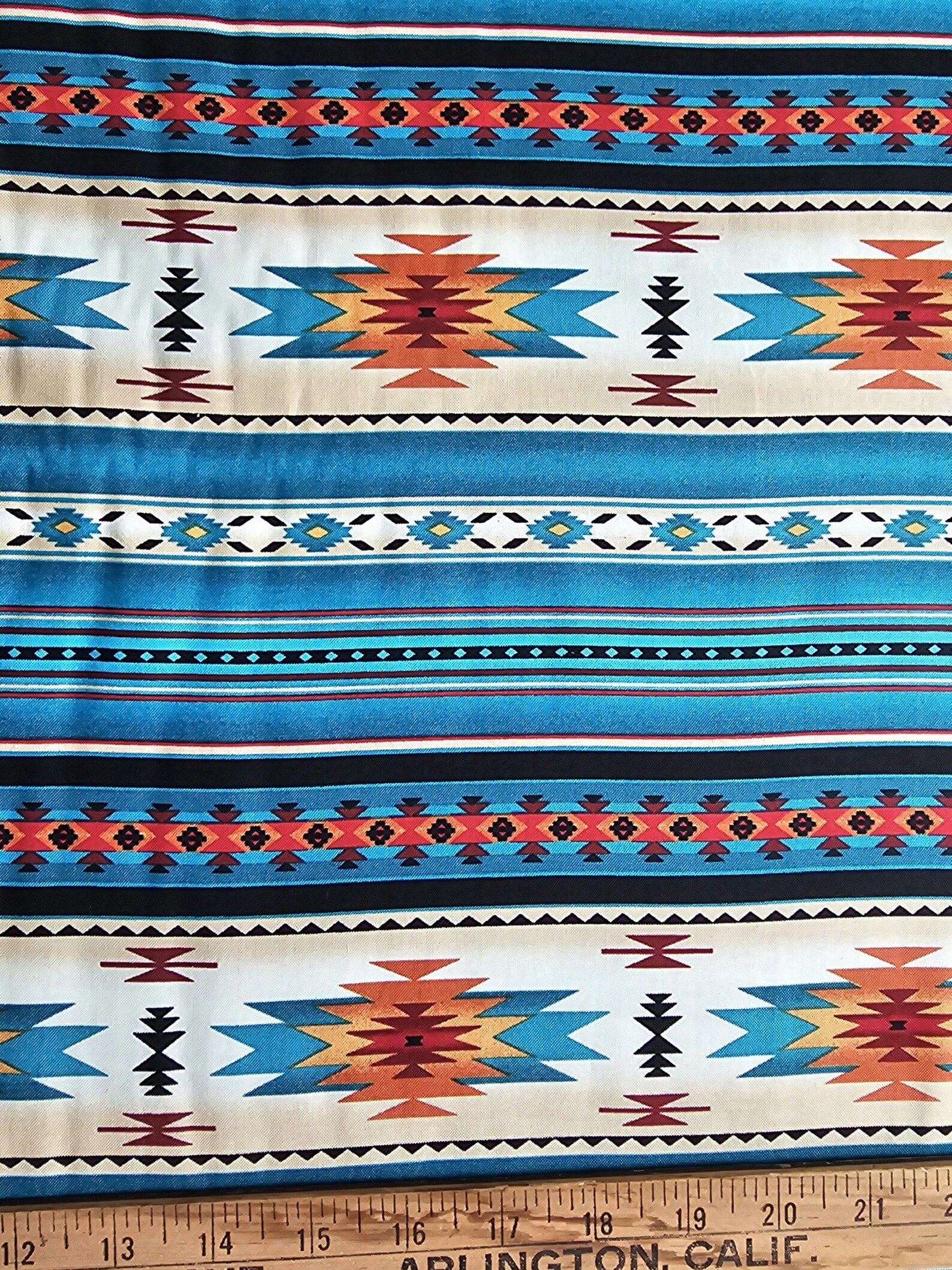 Elizabeth's Studio Tucson Turquoise, 100% Cotton Fabric by the Half ...