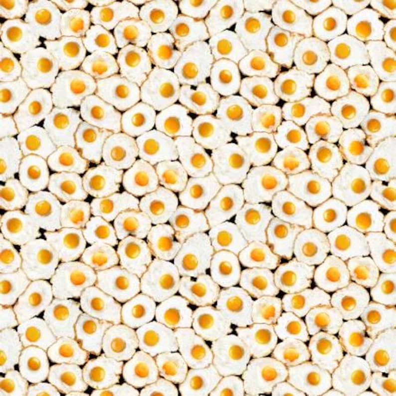 Fried Eggs Cotton Fabric: TT Fabrics - White (half Yard) - Etsy
