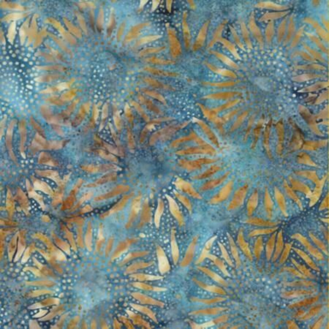 Hoffman Bali Batik Fabric: Cabo Sunflowers Cotton (half Yard) - Etsy