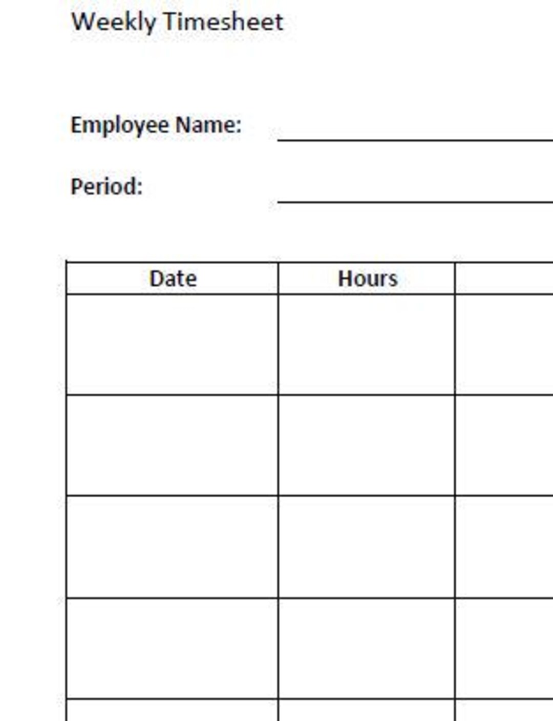 Weekly Time Sheet - Etsy