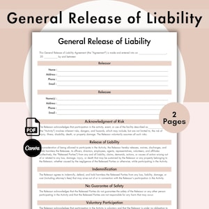 General Release of Liability, Informed Consent, Indemnity Waiver ...