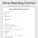 One Page Horse Boarding Contract, Editable Equine Boarding Agreement ...