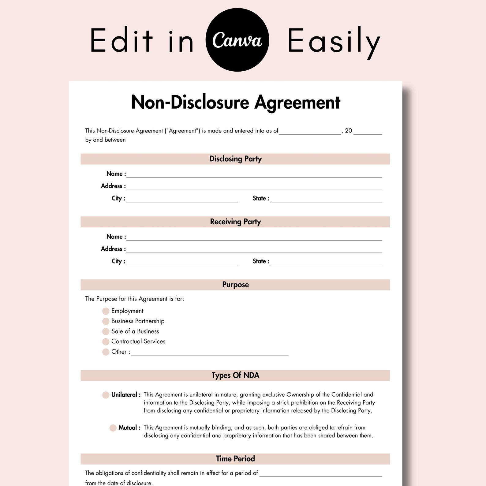 Non-disclosure Agreement, NDA Forms, Confidential Disclosure Agreement ...