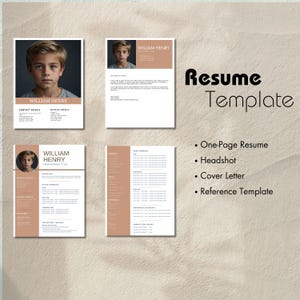 Child Actor and Actress Resume Template With Photo for Canva, Child ...