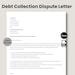 Debt Collection Dispute Letter, Printable Debt Dispute Letter, Debt ...