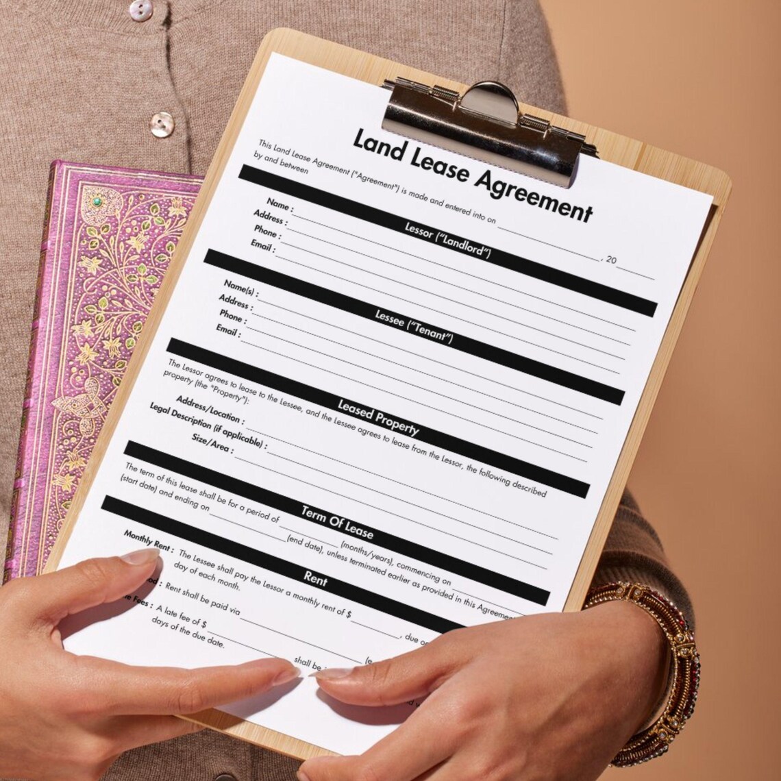 Editable Land Lease Agreement Template, Land Rental Contract Printable ...