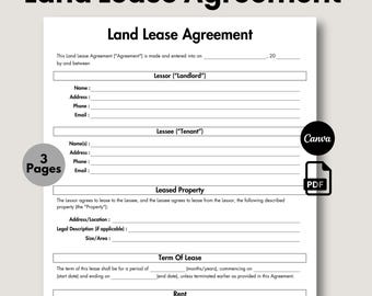 Land Lease, Rental Agreement, Farm Rental, Land Lease Contract, Land ...