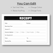 Receipt Template Black, Printable & Editable Customer Receipt, Simple ...