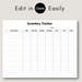 Editable Inventory Tracker Template, Product Inventory, Printable ...