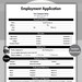 Editable Employee Application, Printable Application for Employment ...