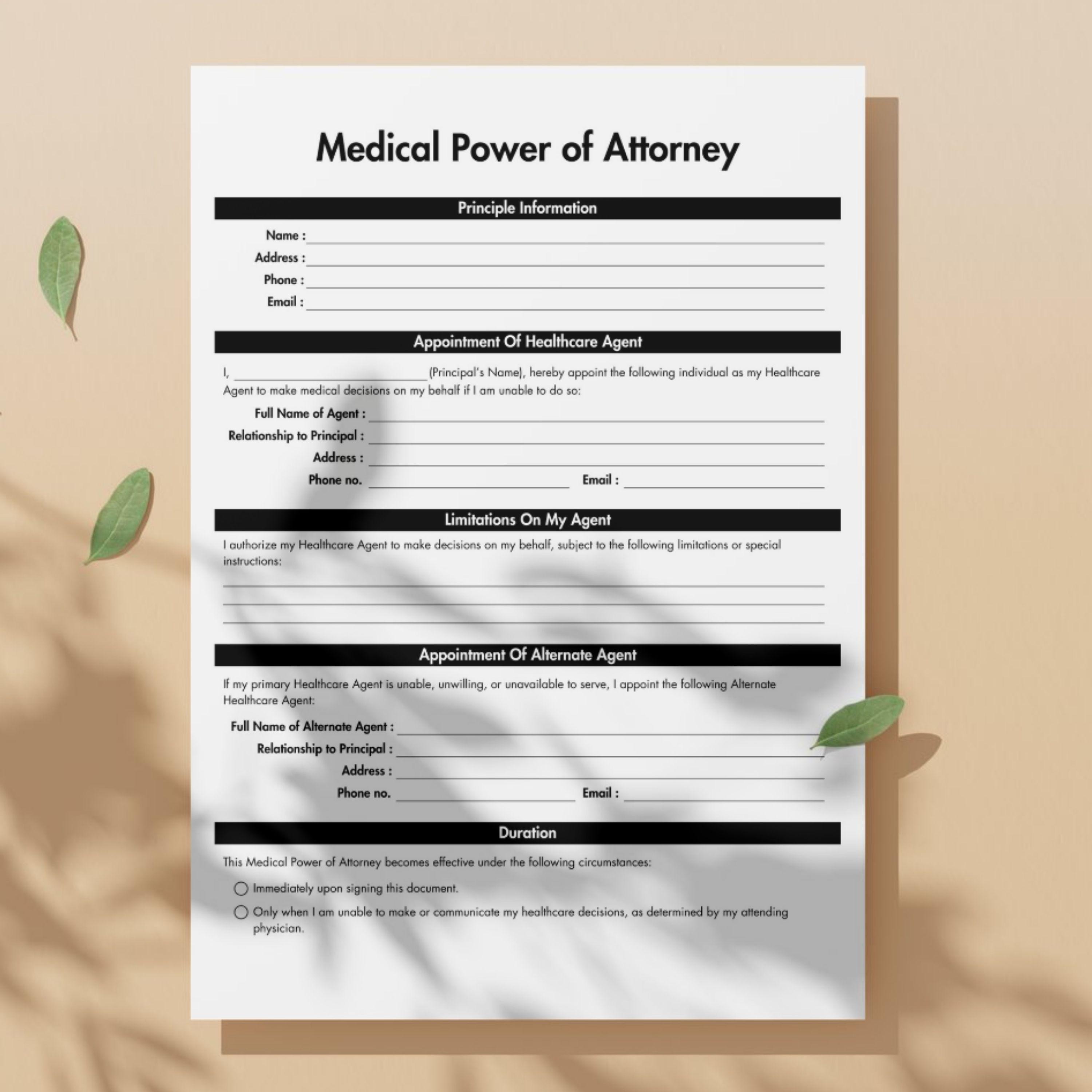 Editable Medical Power of Attorney, Medical Power of Attorney Printable ...
