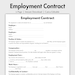 One Page Employment Contract, Editable Employment Service Contract ...