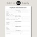 Editable Employee Information Form, HR Templates Employee Form, New ...