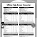 High School Transcript Template Black, Printable & Editable Home School ...