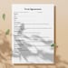 One Page Trust Agreement, Editable Trust Contract Form Template ...
