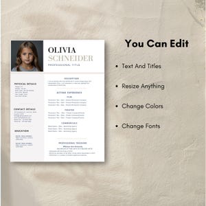 Child Actor Resume Template, Editable in Canva, Child Model Resume ...