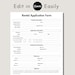 Rental Application Form, Editable & Printable Landlord Rental ...