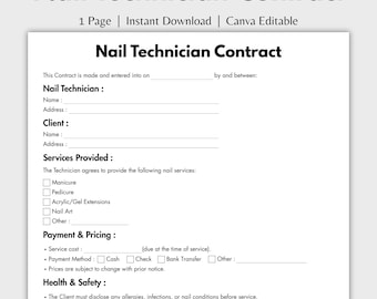 Printable Nail Consultation Form - Etsy