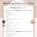 Wedding Decor Checklist, Wedding Decor Plan Checklist Template ...