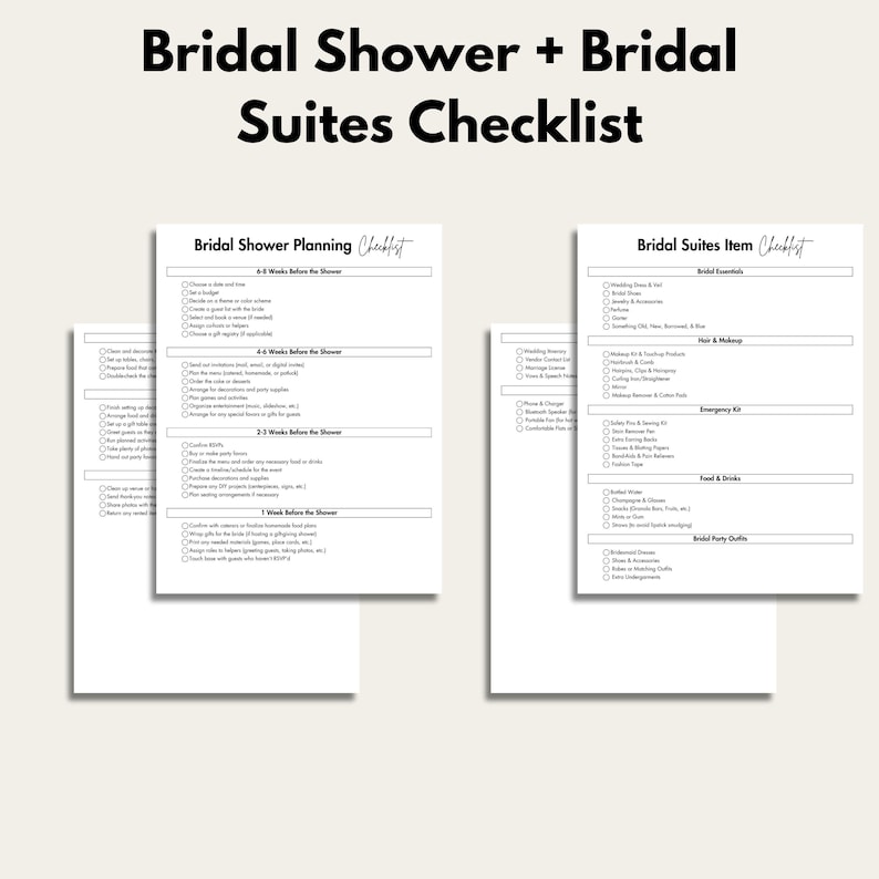 Editable Wedding Planning Checklist Bundle, Wedding Checklist Template, Printable Wedding ...