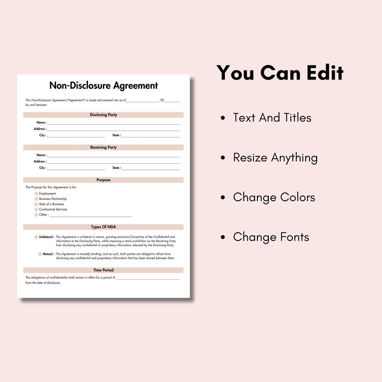 Non-disclosure Agreement, NDA Forms, Confidential Disclosure Agreement ...