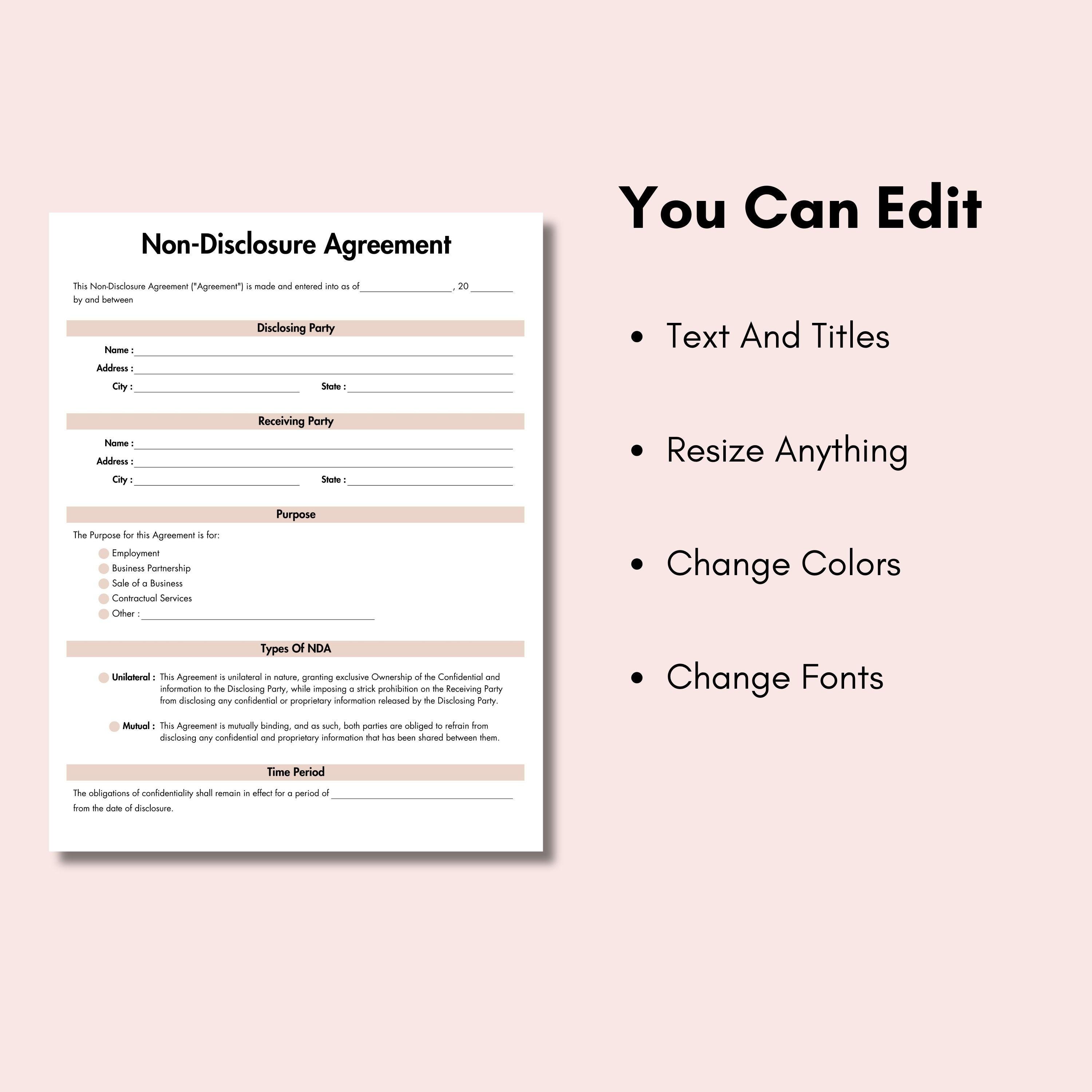 Non-disclosure Agreement, NDA Forms, Confidential Disclosure Agreement ...