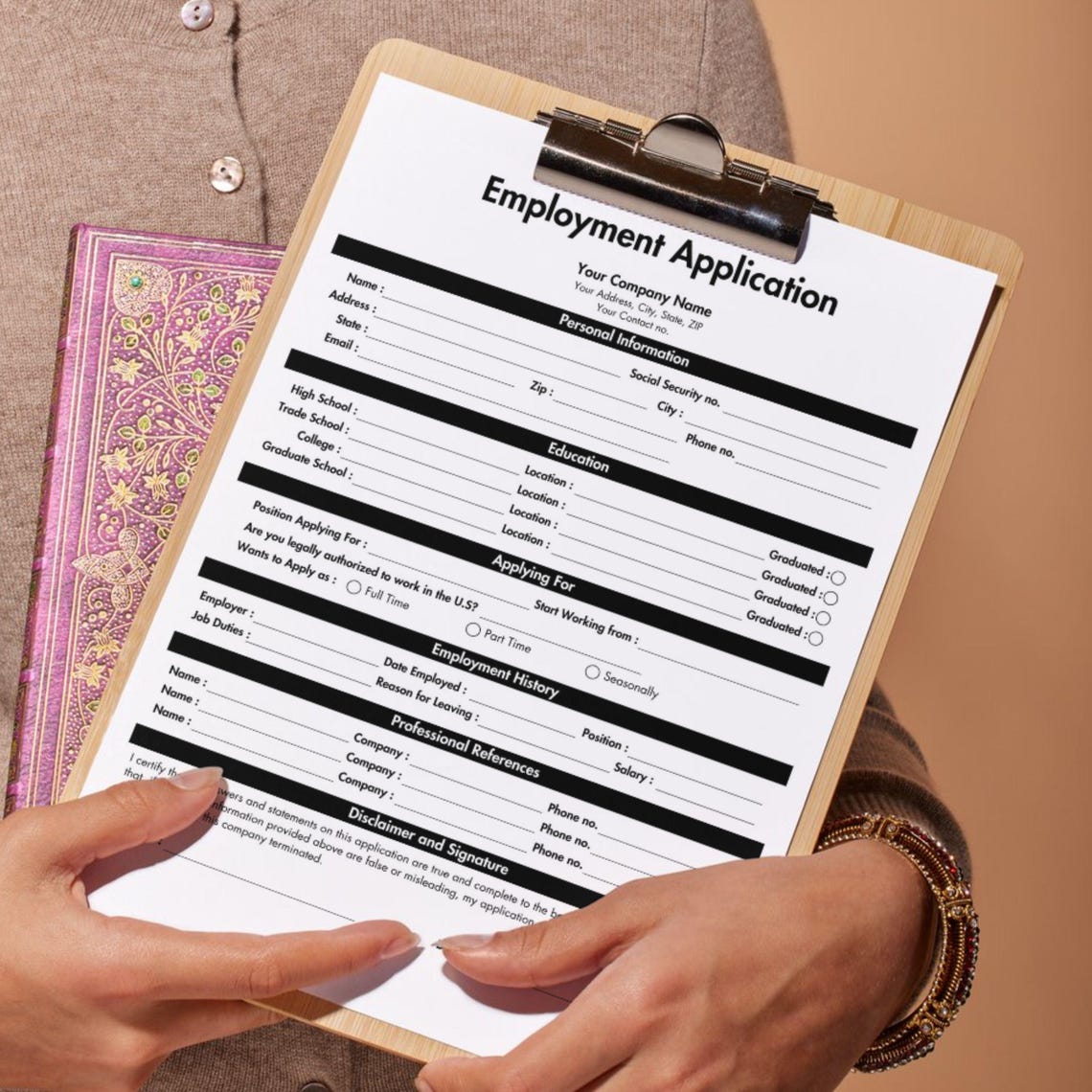 Editable Employee Application, Printable Application for Employment ...