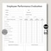 Employee Performance Evaluation, Editable & Printable Employee ...