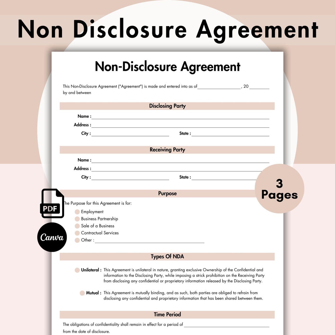Non-disclosure Agreement, NDA Forms, Confidential Disclosure Agreement ...