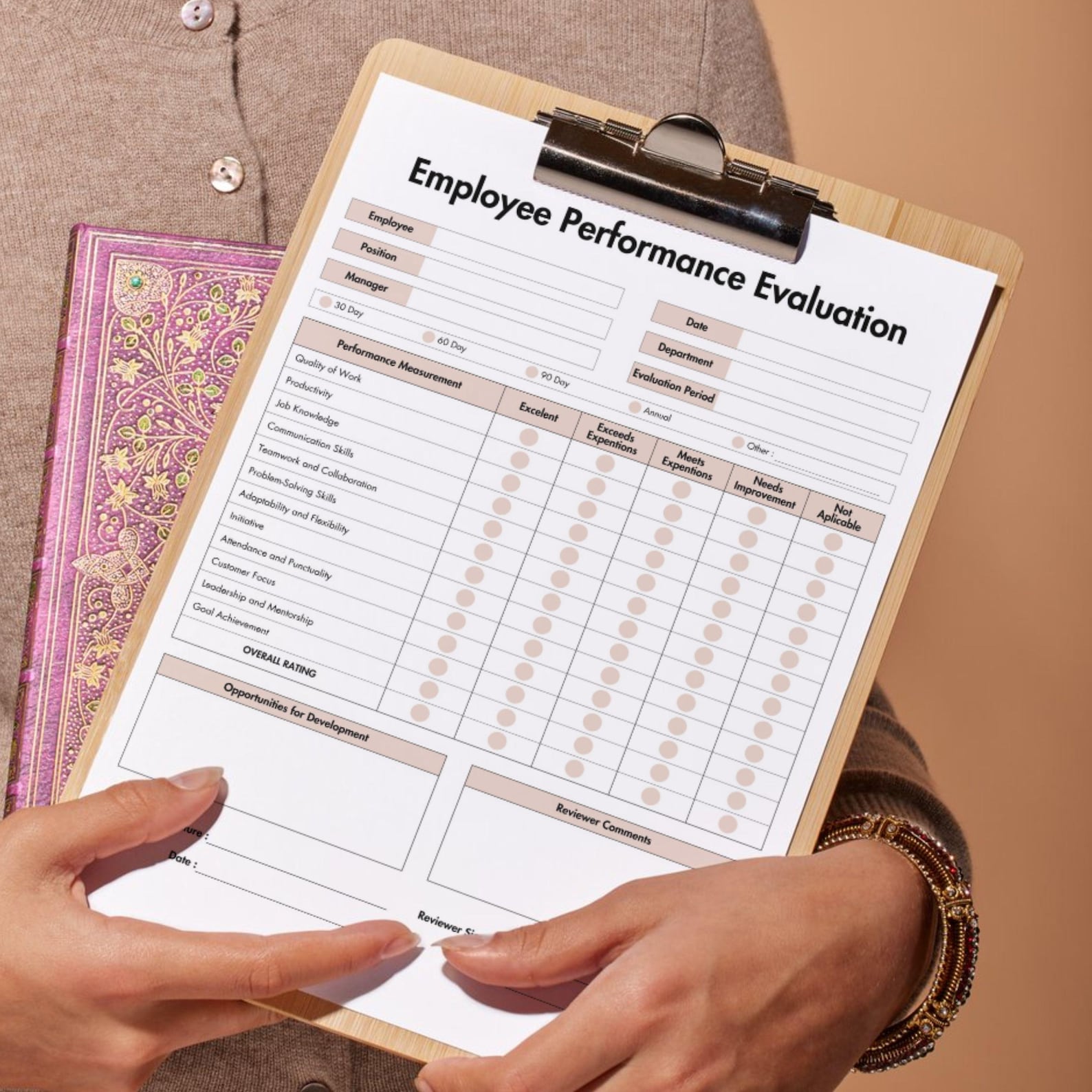 Employee Performance Evaluation, Editable Employee Performance Review ...