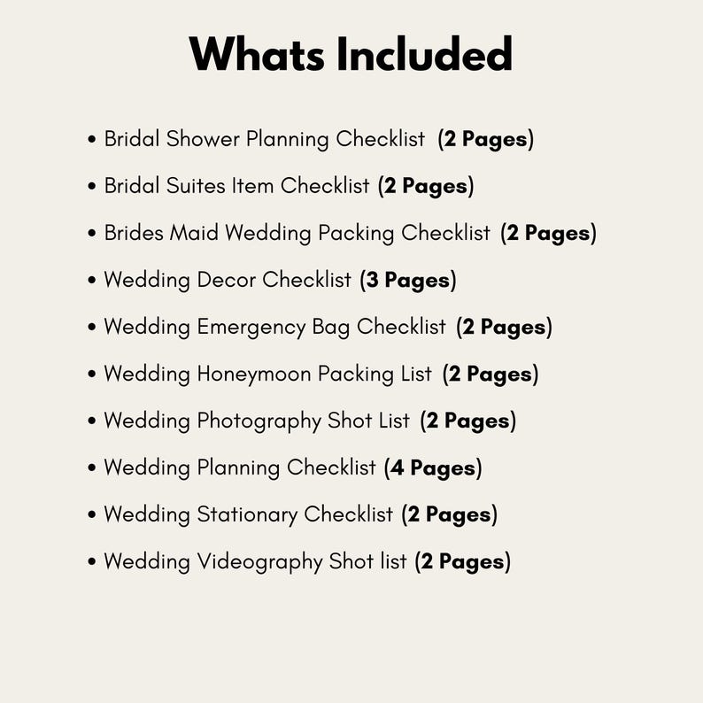Editable Wedding Planning Checklist Bundle, Wedding Checklist Template, Printable Wedding ...