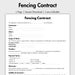One Page Fencing Contract, Editable Fence Contract Form Template ...