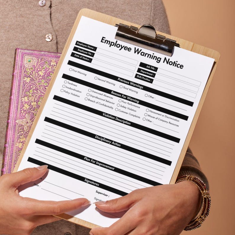 Editable Employee Warning Notice Template, Printable Employee Warning ...
