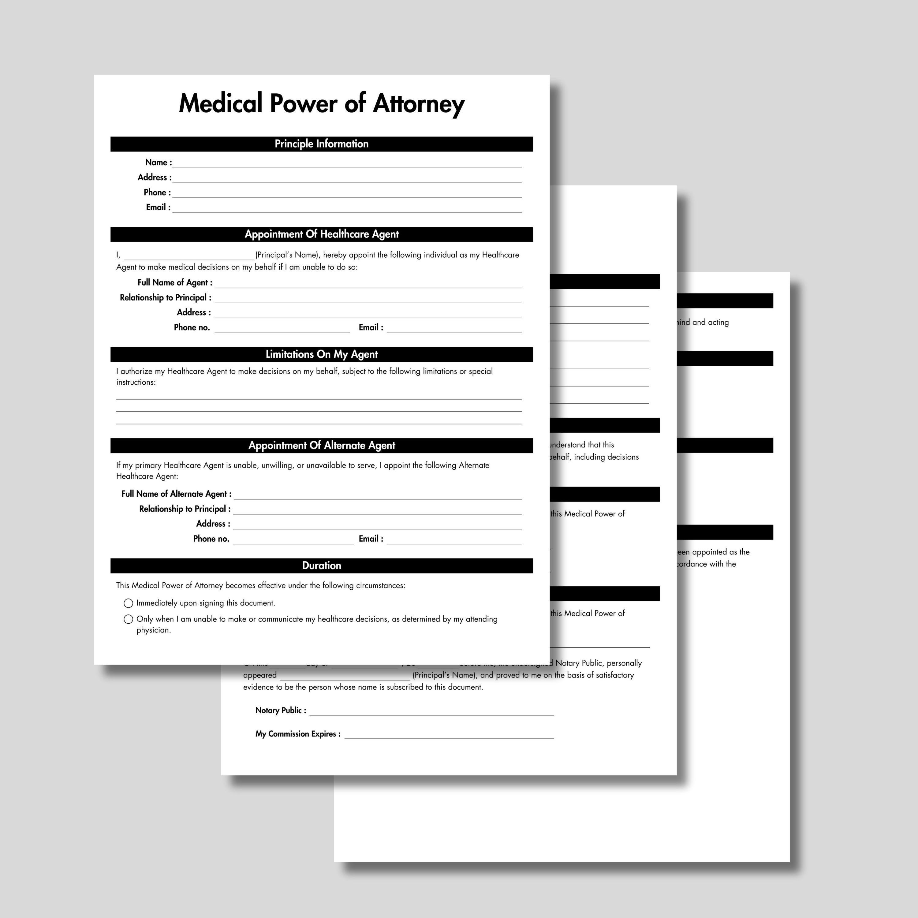 Editable Medical Power of Attorney, Medical Power of Attorney Printable ...