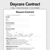 Childcare Contract Form, Daycare Enrollment, Printable, Digital ...