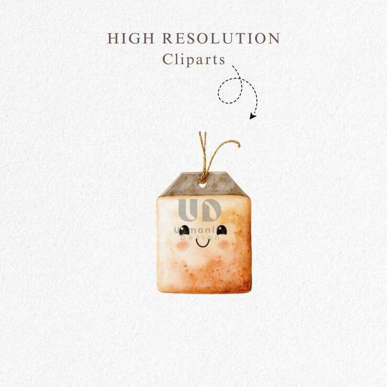 Tea Bag Clipart, Cute Tea PNG Bundle, Cartoon Drink Illustration ...
