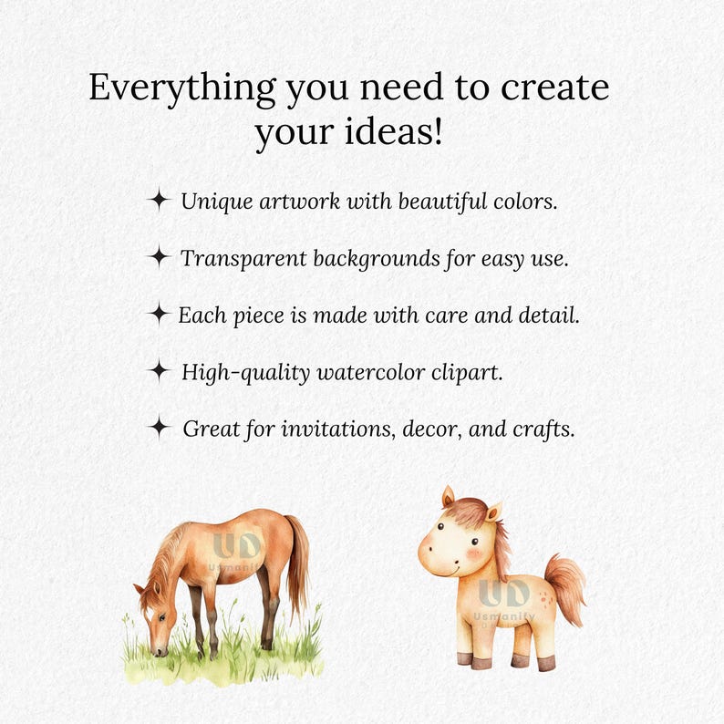 Horse Clipart Bundle, Cute Horse Character PNG, Farm Animal Clipart ...