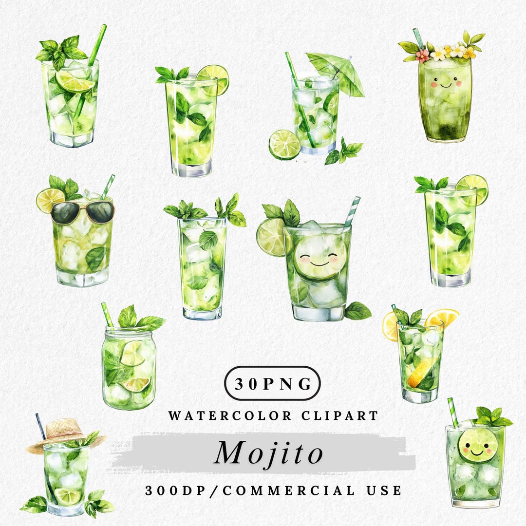Mojito Clipart Png, Cute Mojito Characters. Kawaii Drink Clipart ...