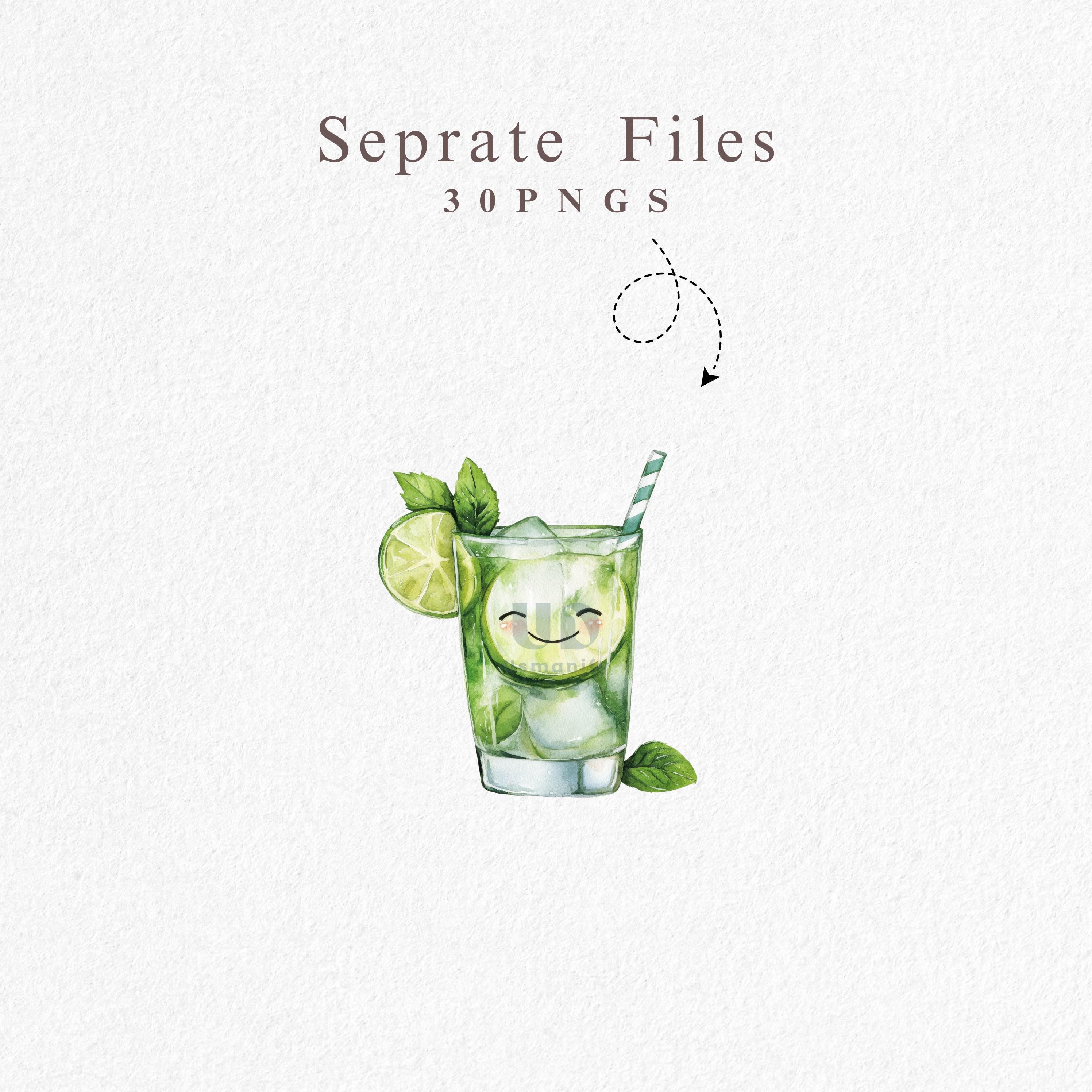 Mojito Clipart Png, Cute Mojito Characters. Kawaii Drink Clipart ...