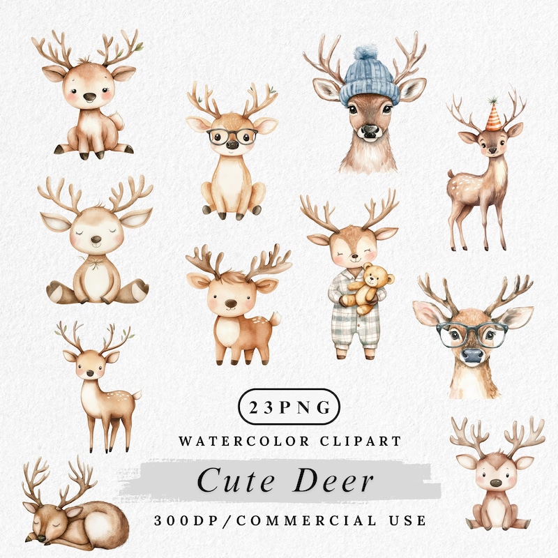 Cartoon Deer Sticker - Etsy