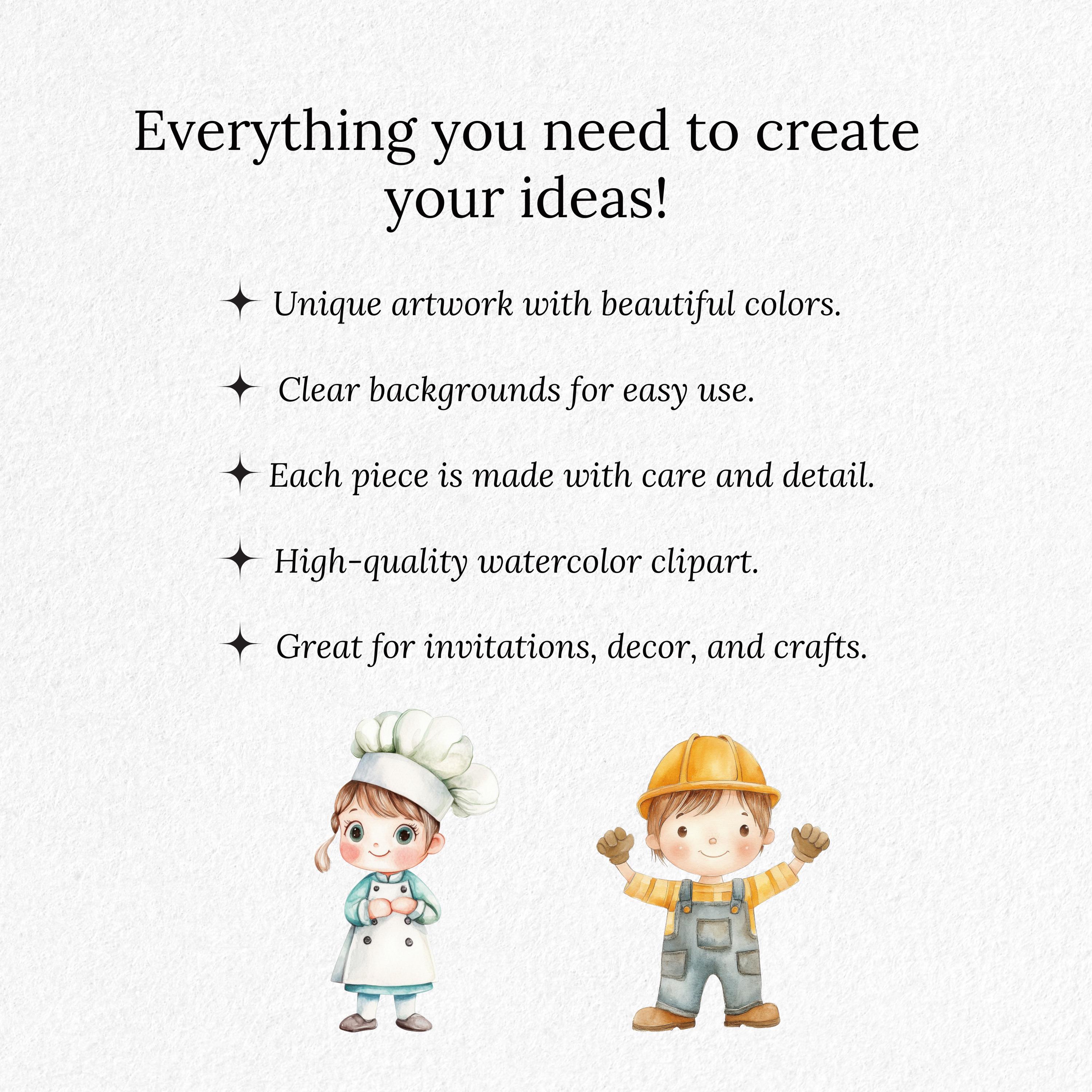 Kids Career Clipart PNG, Watercolor Occupation Clipart, Kids Profession ...