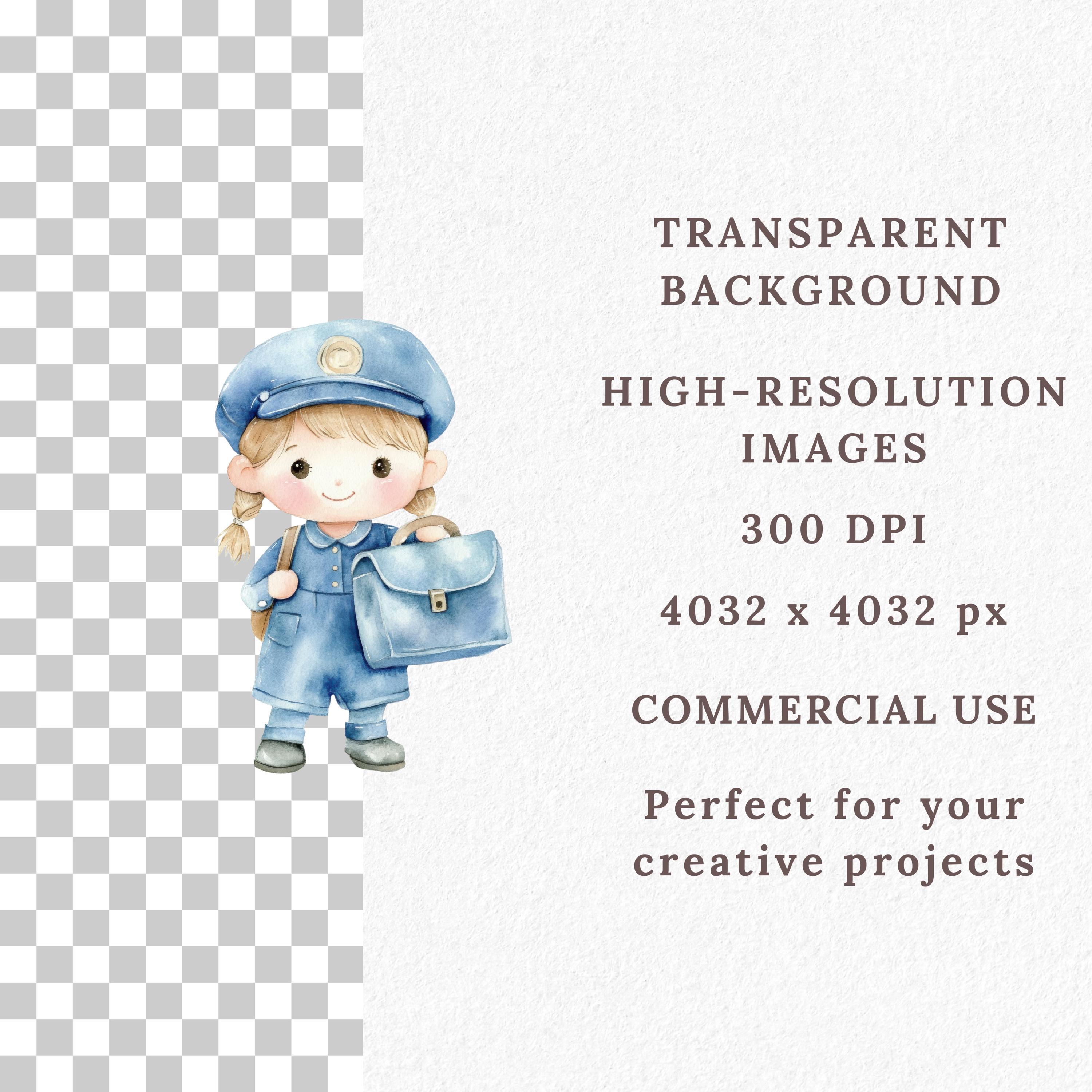Kids Career Clipart PNG, Watercolor Occupation Clipart, Kids Profession ...